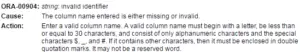 How to solve ORA-00904: invalid identifier - Techgoeasy